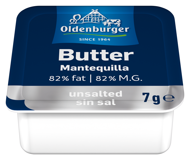 Oldenburger Butter unsalted, min. 82% fat, 7g portion | P22039