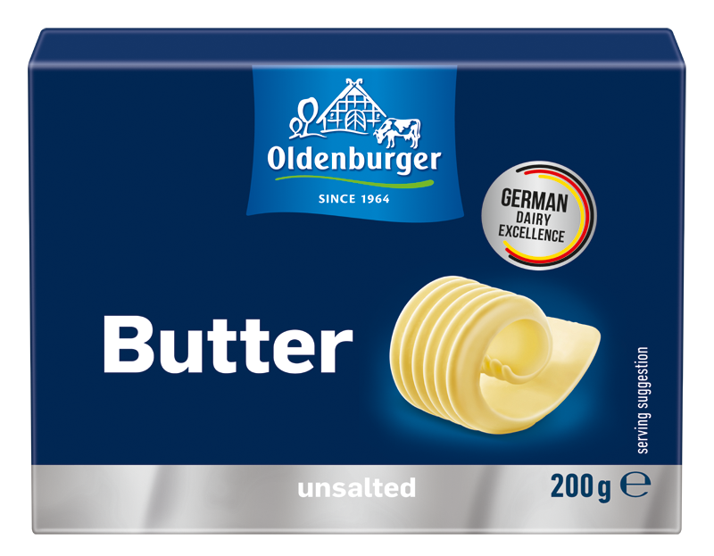 Oldenburger Butter unsalted, min. 82% fat, 200g piece | SW10011